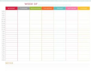 FREE Printable Weekly Schedule