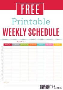 FREE Printable Weekly Schedule