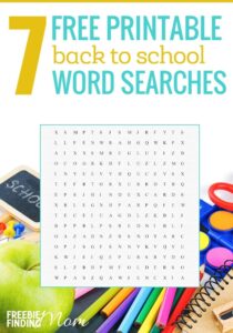 7 FREE Printable Back to School Word Searches
