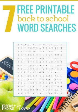 7 FREE Printable Back to School Word Searches