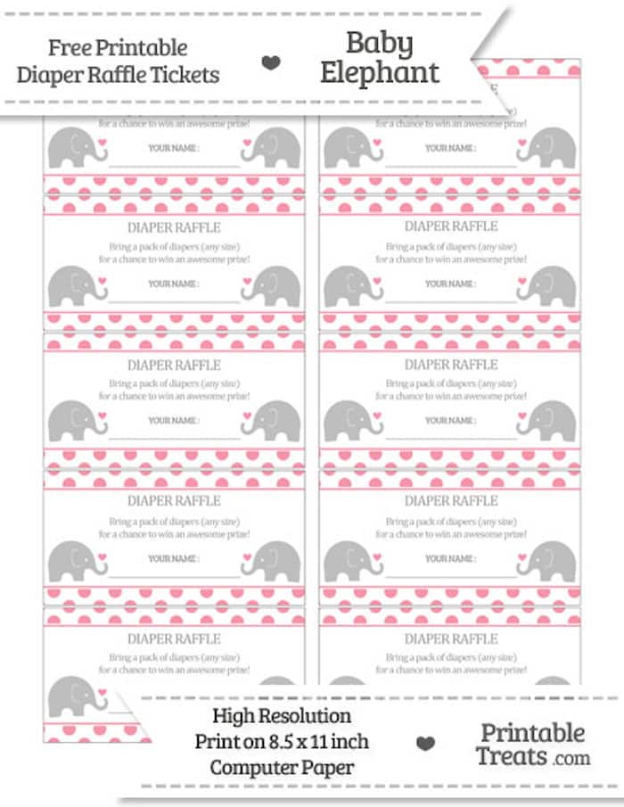 10 Free Printable Diaper Raffle Tickets