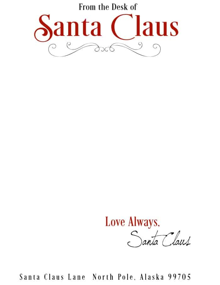 Template Free Printable Santa Letterhead