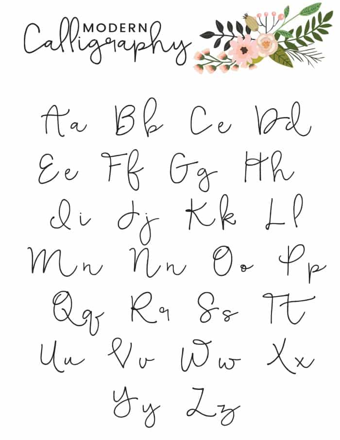 Free Printable Modern Calligraphy Alphabet