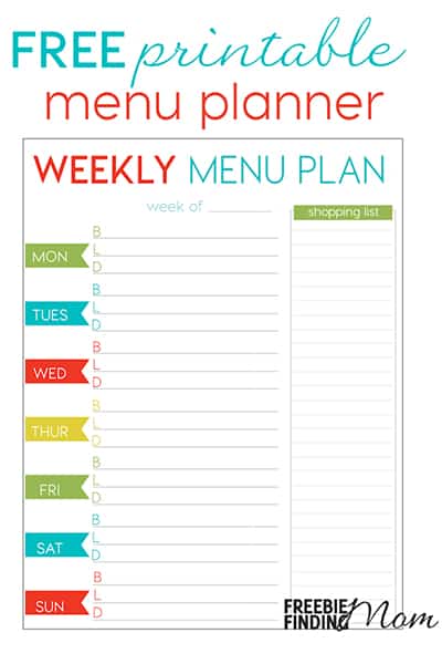 Weekly dinner planner store