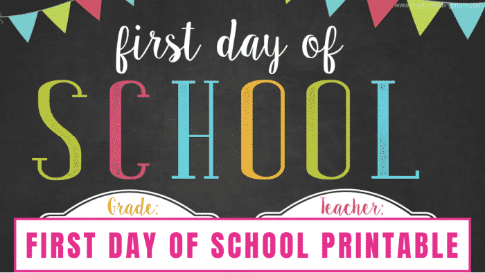 First Day of School Template Free Printable - Freebie Finding Mom