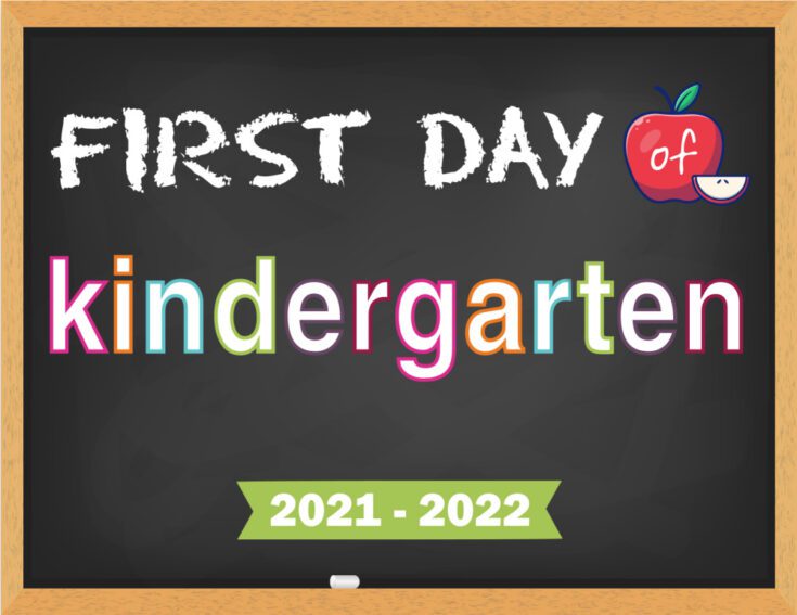 Free First Day of School Sign Printable 2021-2022 - Freebie Finding Mom