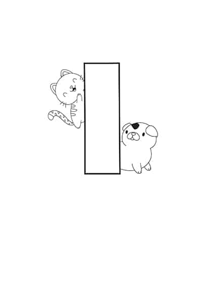 Printable Bubble Letters: Cat and Dog Letter I