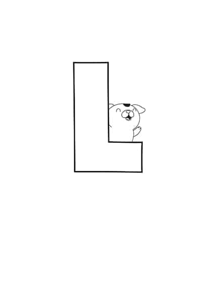 Printable Bubble Letters: Cat and Dog Letter L