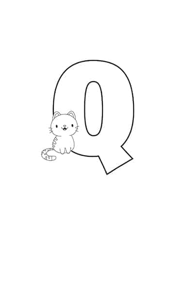Printable Bubble Letters: Cat and Dog Letter Q