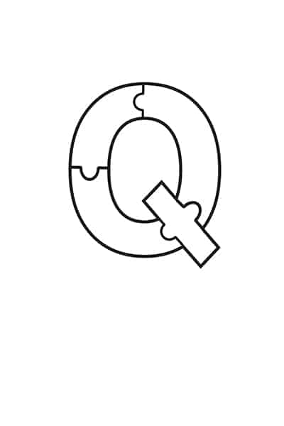 Printable Bubble Letters: Puzzle Letter Q