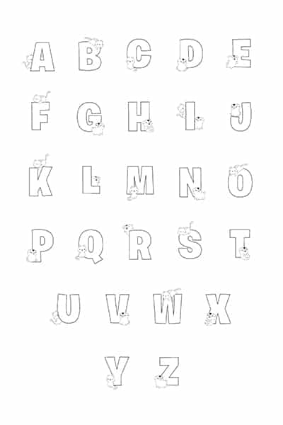 Printable Bubble Letters: Cat and Dog Letters Set