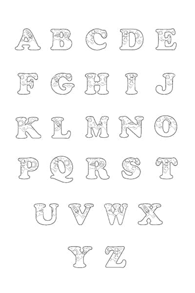 Printable Bubble Letters: Outer Space Letters Set