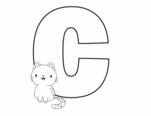 Printable Bubble Letters: Cat and Dog Letter C