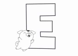 Printable Bubble Letters: Cat and Dog Letter E