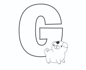 Printable Bubble Letters: Cat and Dog Letter G