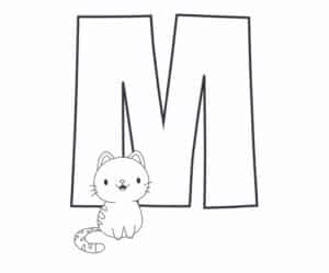Printable Bubble Letters: Cat and Dog Letter M