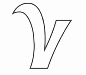 Printable Bubble Letters: Fancy Bubble Letter V