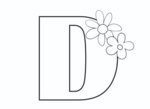 Printable Bubble Letters: Flower Letter D