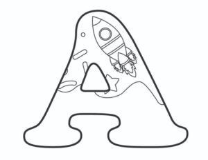 Printable Bubble Letters: Outer Space Letter A