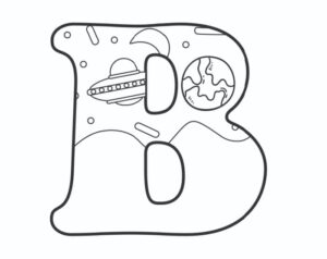 Printable Bubble Letters: Outer Space Letter B