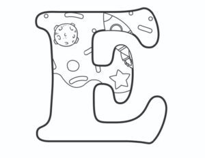 Printable Bubble Letters: Outer Space Letter E