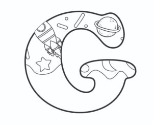 Printable Bubble Letters: Outer Space Letter G