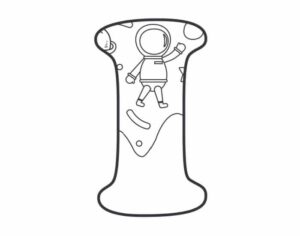 Printable Bubble Letters: Outer Space Letter I