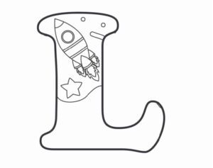 Printable Bubble Letters: Outer Space Letter L