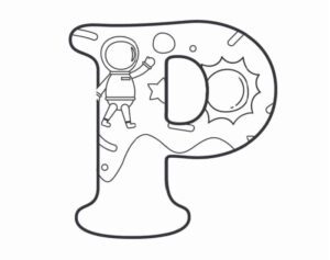 Printable Bubble Letters: Outer Space Letter P