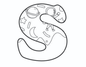 Printable Bubble Letters: Outer Space Letter S