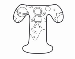 Printable Bubble Letters: Outer Space Letter T