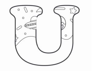 Printable Bubble Letters: Outer Space Letter U