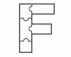 Printable Bubble Letters: Puzzle Letter F
