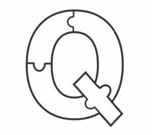 Printable Bubble Letters: Puzzle Letter Q