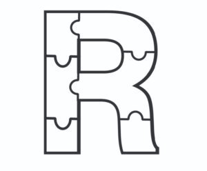 Printable Bubble Letters: Puzzle Letter R