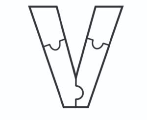 Printable Bubble Letters: Puzzle Letter V