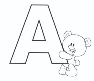 Printable Bubble Letters: Teddy Bear Letter A