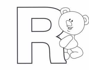 Printable Bubble Letters: Teddy Bear Letter R