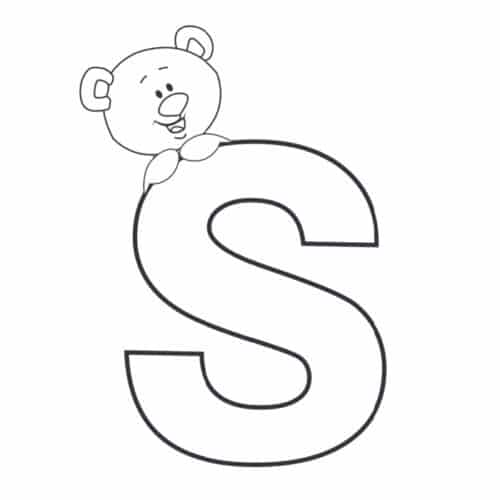 Printable Bubble Letters: Teddy Bear Letter S