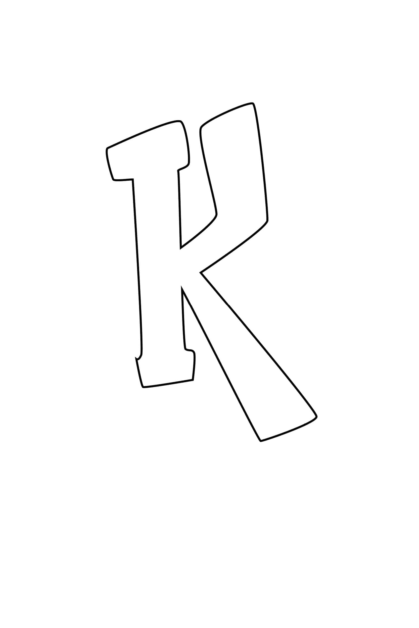Graffiti Bubble Letter K Printable Freebie Finding Mom