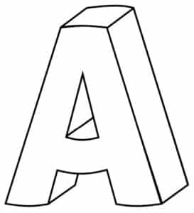 Printable 3D Bubble Letter A