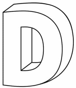 Printable 3D Bubble Letter D