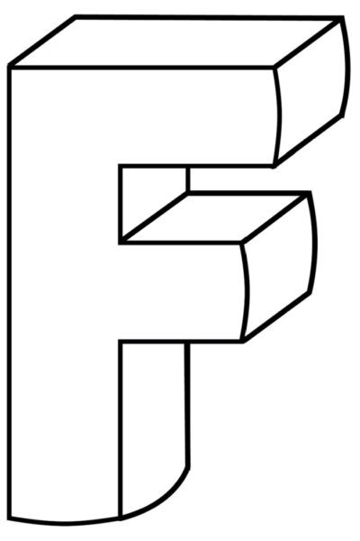 Printable 3D Bubble Letter F