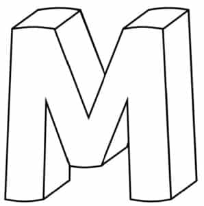 Printable 3D Bubble Letter M