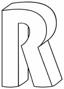 Printable 3D Bubble Letter R