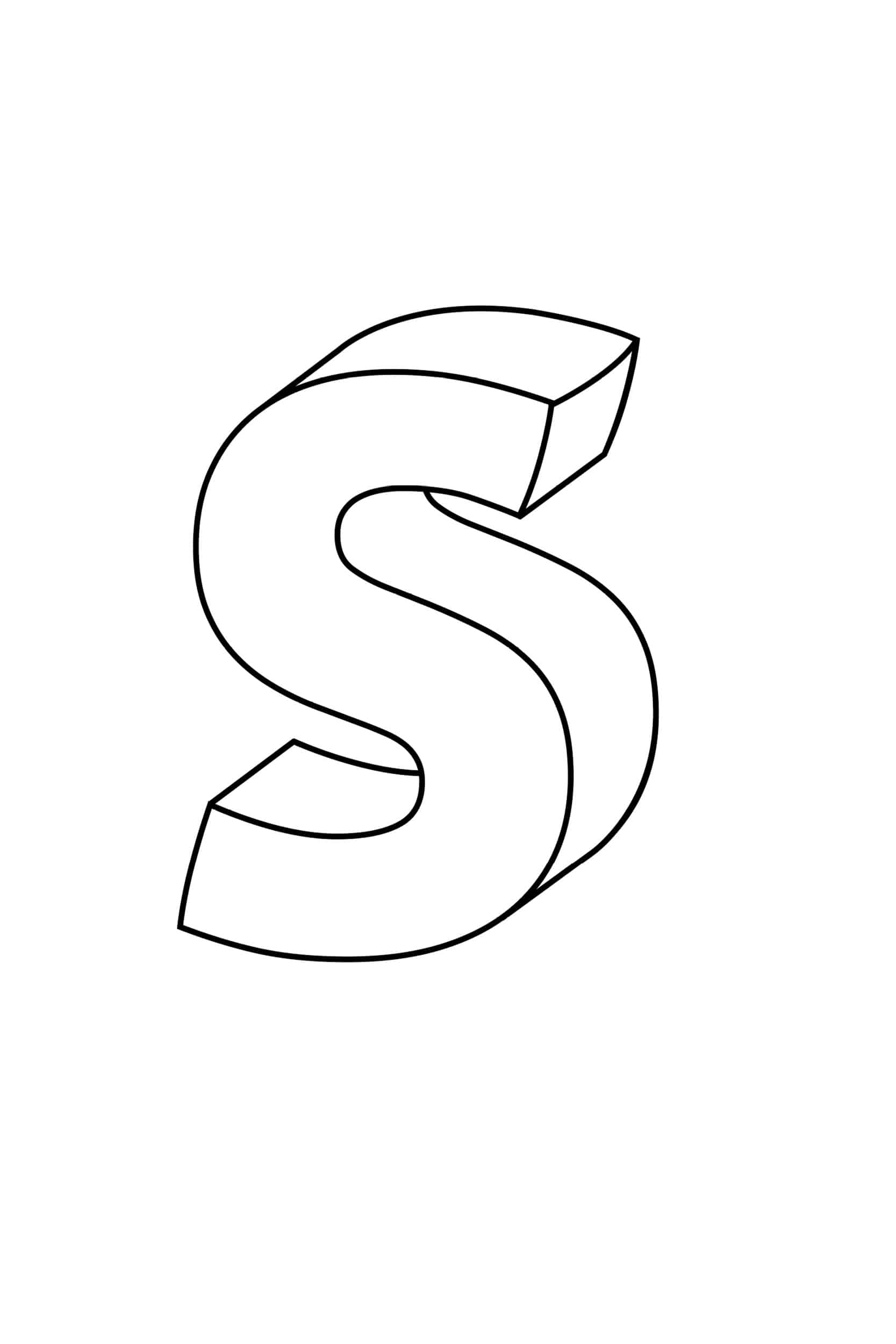 Printable 3D Bubble Letter S Freebie Finding Mom