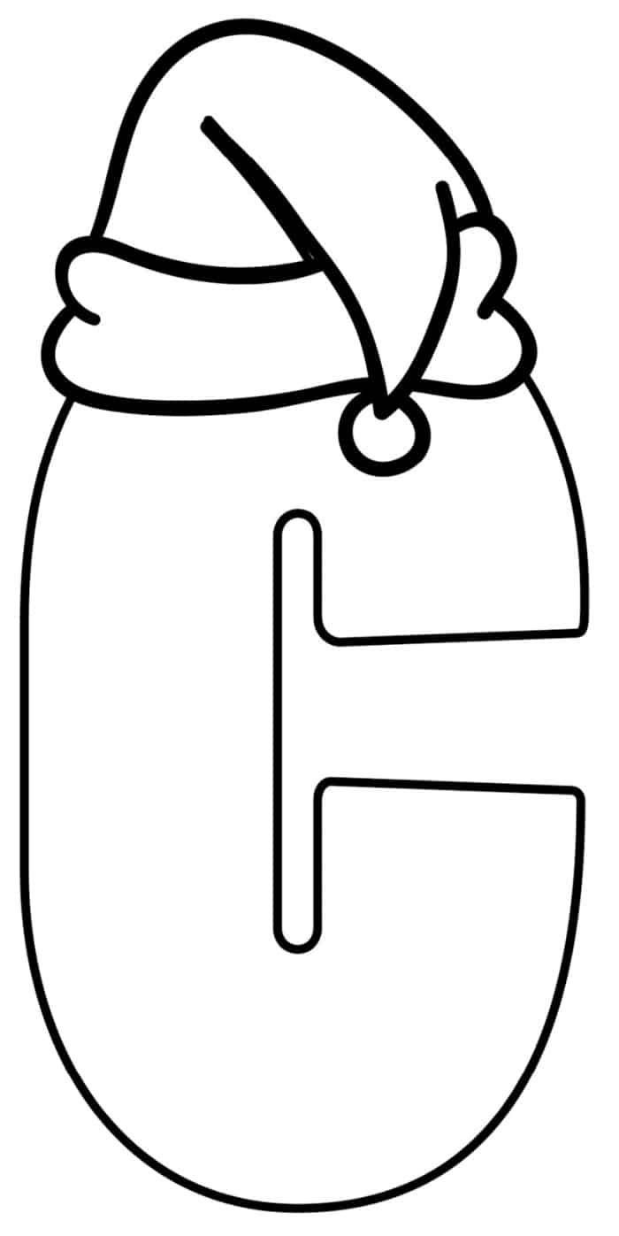 Printable Christmas Bubble Letter C