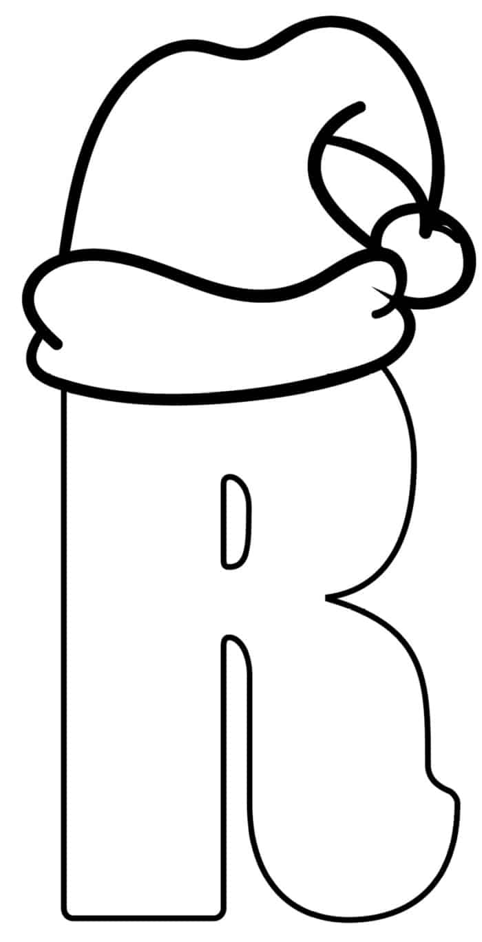 Printable Christmas Bubble Letter R