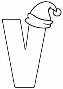 Printable Christmas Bubble Letter V