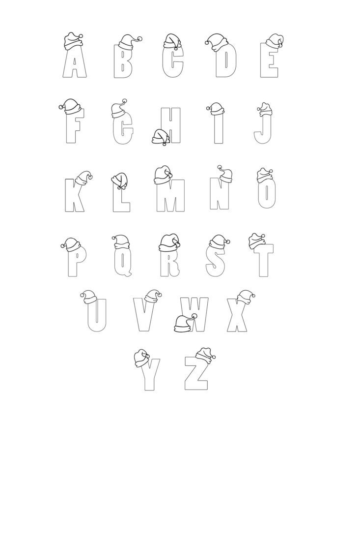 Printable Christmas Bubble Letters Alphabet
